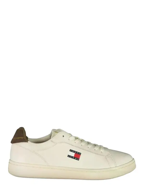 Tommy Hilfiger Logo-patch Leather Sneakers - Neutrals