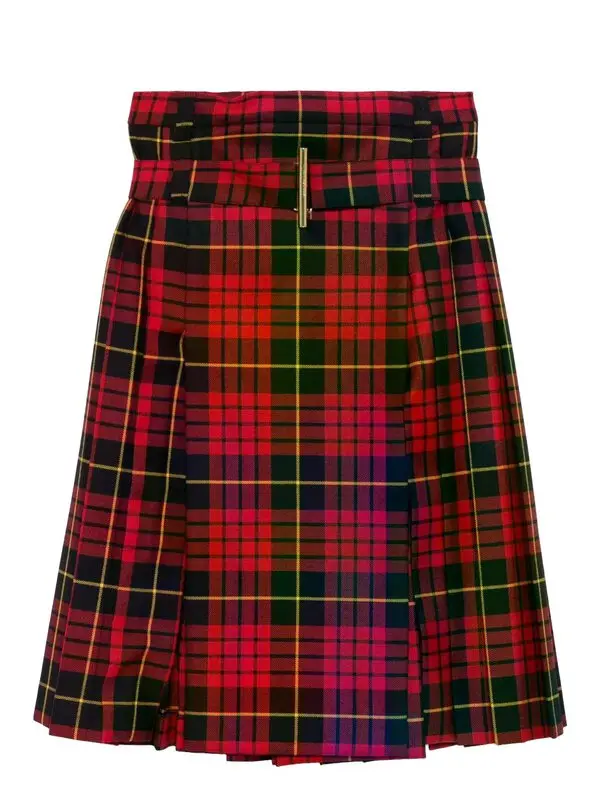 Alexander McQueen Tartan-check Midi Skirt - Red
