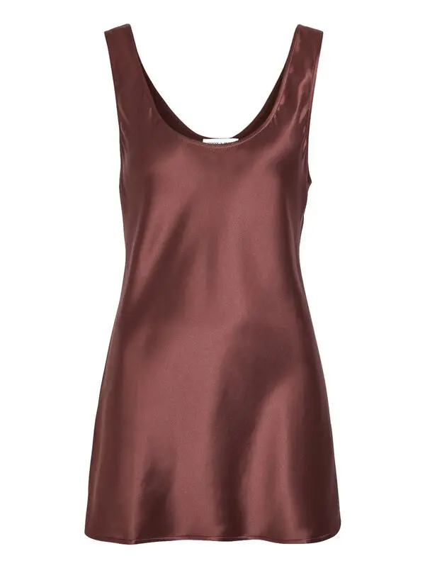 Shona Joy Savanna Scoop-neck Satin Tank Top - Brown