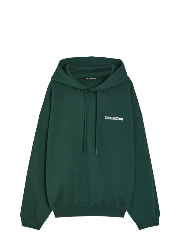 COLE BUXTON Sportswear Printed Cotton Hooded Sweatshirt - Green
