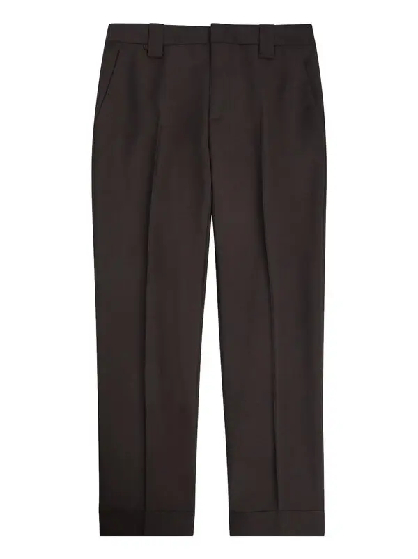 Versace Wool And Mohair-blend Trousers - Brown