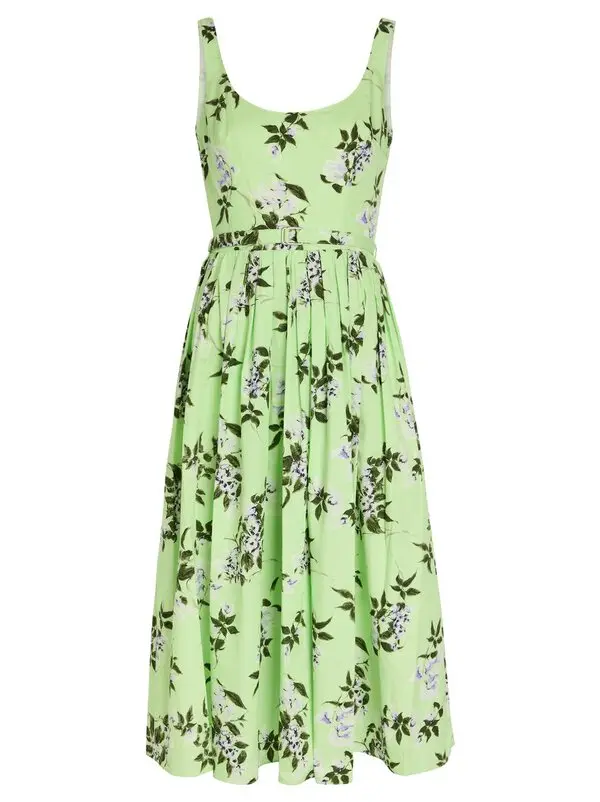 EMILIA WICKSTEAD Eglantine Floral-print Midi Dress - Green