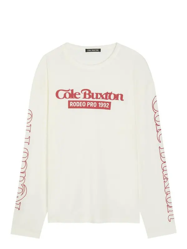 COLE BUXTON Rodeo Printed Cotton T-shirt - White