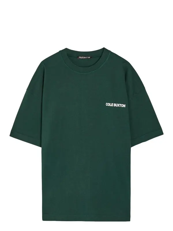 COLE BUXTON Logo-print Cotton T-shirt - Green