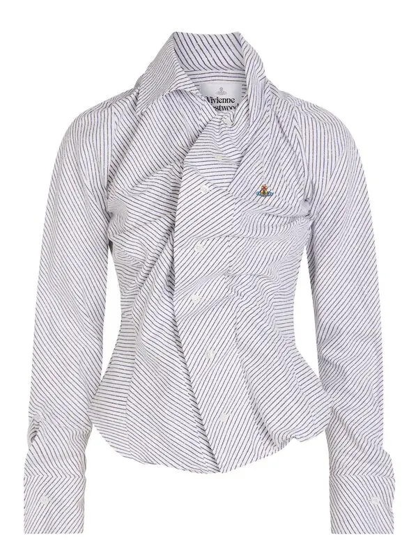 VIVIENNE WESTWOOD Striped Bouclé Shirt - Blue