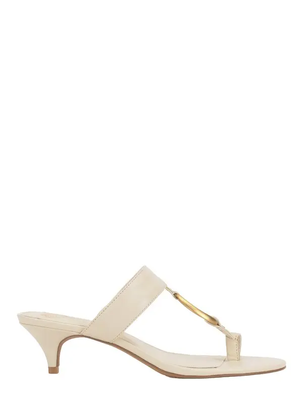 Vince Camuto Kimena O-ring Kitten Heel Sandal - Panna Creme Leather
