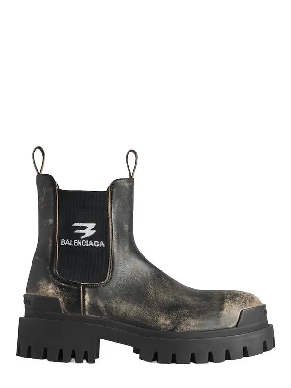 Balenciaga Strike Chelsea Boot - Black/beige