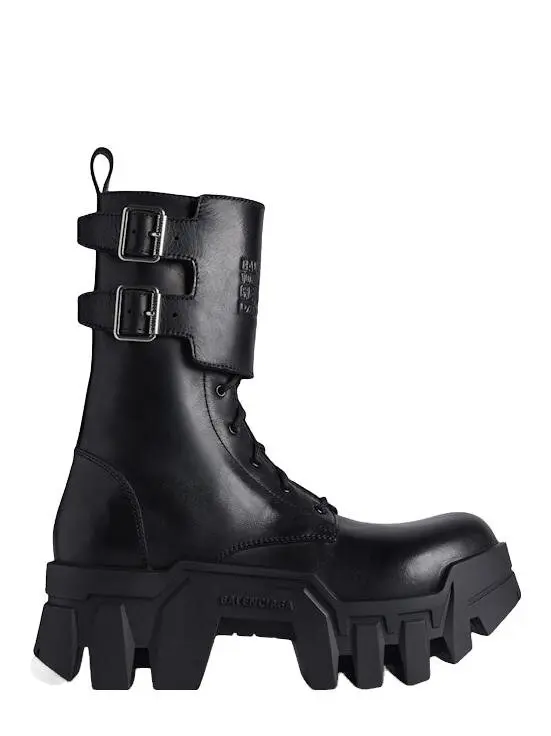 Balenciaga Bulldozer Lace-up Combat Boots - Black