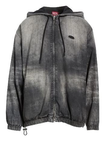 DIESEL® Embroidered Denim Hooded Jacket - Charcoal