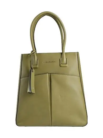 PIQUADRO Tote Bag In Leather - Sage Green