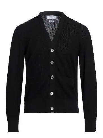 Thom Browne Cardigan In Virgin Wool - Blue