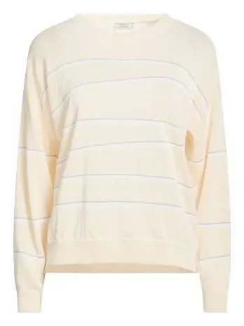 Peserico Striped Intarsia-knit Sweater - Beige
