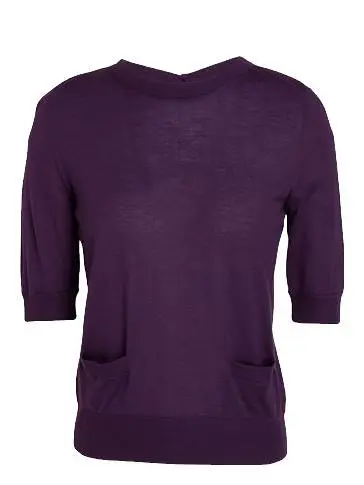 Dolce & Gabbana Cashmere Short Sleeve Sweater - Purple