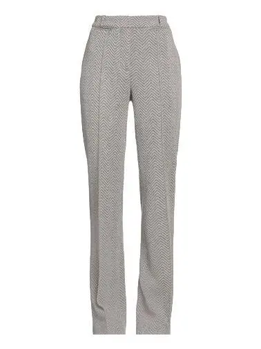 THE MANNEI Flared Herringbone Trousers - Grey