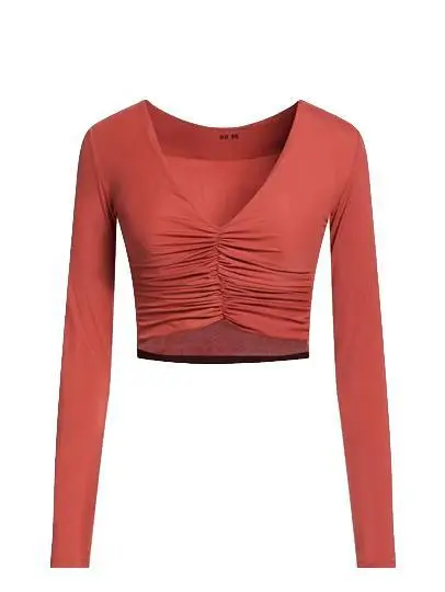 ALIX NYC Synthetic Jersey Crop Top - Rust