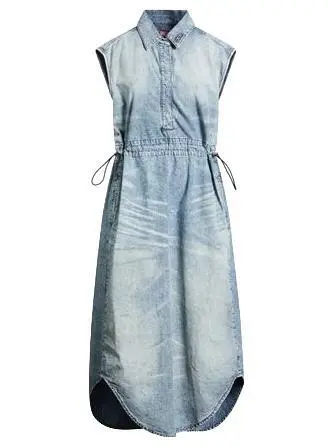 DIESEL® Cotton Maxi Shirt Dress - Blue