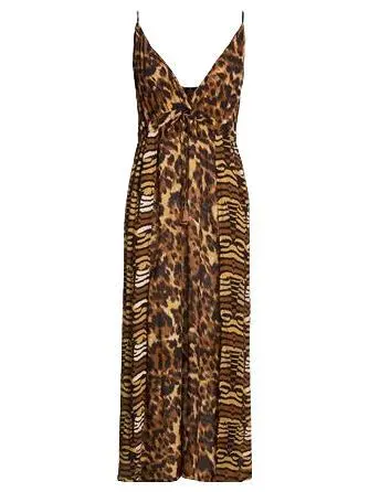 MISS BIKINI LUXE Leopard-print Midi Dress - Brown