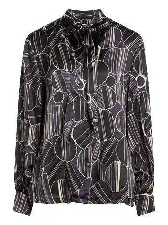 MANILA GRACE Viscose Bow Shirt - Purple