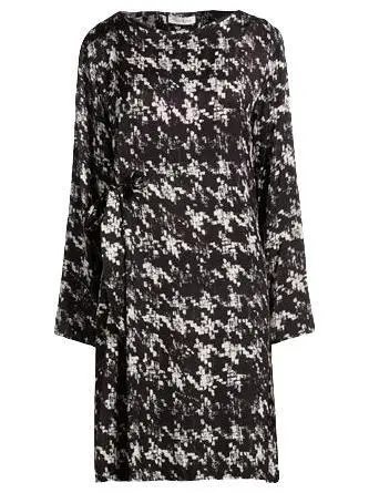 MANILA GRACE Mini Flared Viscose Dress - Black