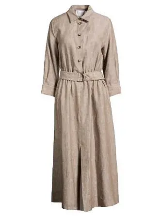 KAOS Midi Linen Shirt Dress - Grey