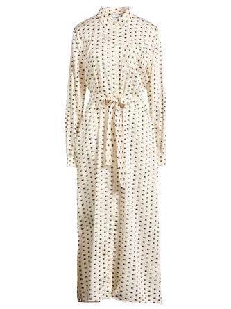 Marella Polka-dot Twill Maxi Shirt Dress - Ivory