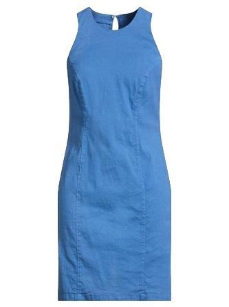 120% Lino Mini Dress Linen Blend - Azure
