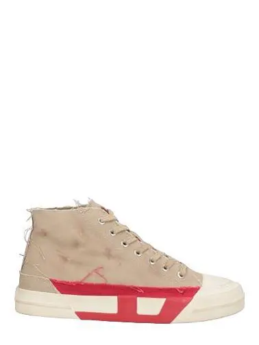 DIESEL® Military Cotton High-top Sneakers - Beige