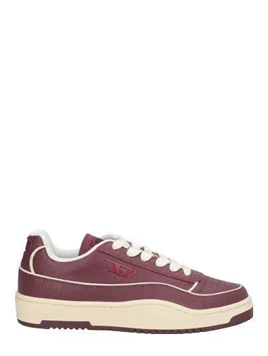 DIESEL® Pebbled Leather Low-top Sneakers - Red