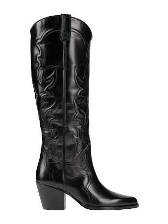Maje Leather Cowboy Boots - Black