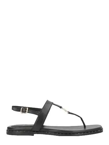 Maje Leather Thong Sandal - Black