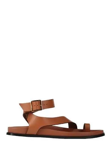 ALOHAS Leather Thong Sandal - Brown