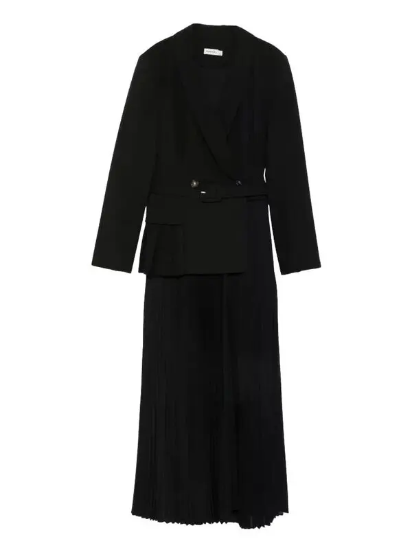 Simkhai Alexandra Double-breasted Pleated Midi Dress - Black