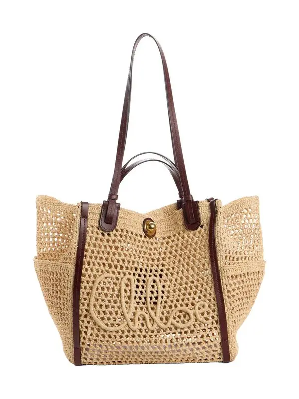 Chloé Raffia Tote - Hot Sand
