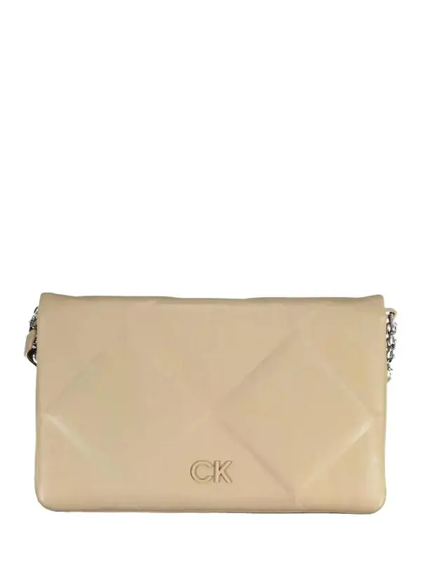 Calvin Klein Quilted Shoulder Bag With Logo Lettering - Neutrals