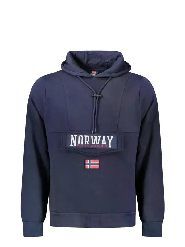 NORWAY 1963 Logo-patch Drawstring Hoodie - Blue
