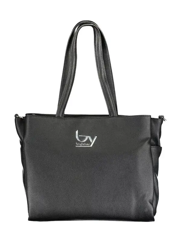 Byblos Chain-strap Tote Bag With Logo Plaque - Black