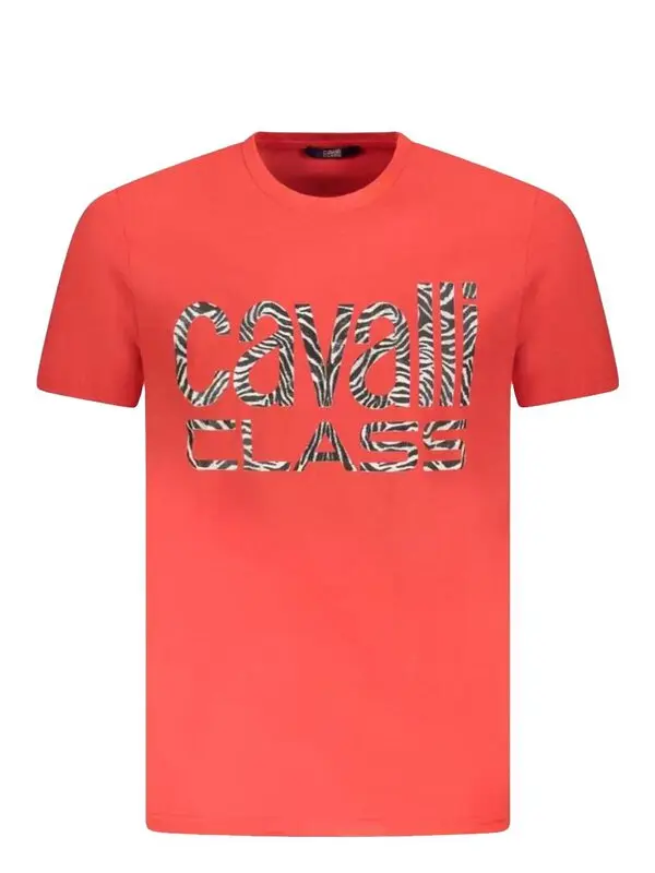 Roberto Cavalli Logo-print Zebra-pattern T-shirt - Orange