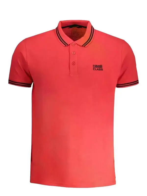 Roberto Cavalli Logo-embroidered Cotton Polo Shirt - Red