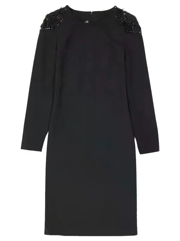 Alberta Ferretti Bead-embellished Midi Dress - Black