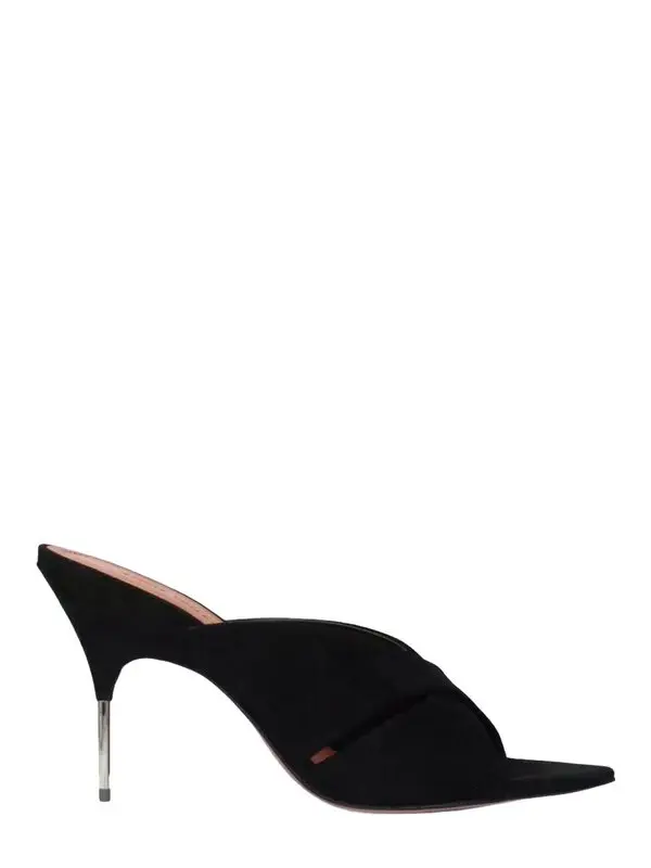 Amina Muaddi Open Toe Heeled Mules - Black