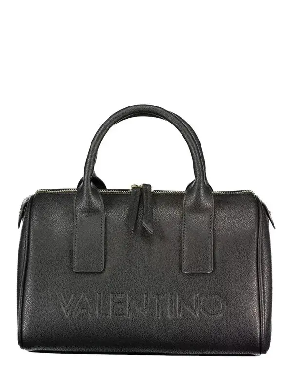 MARIO VALENTINO Embossed-logo Pebbled Tote - Black