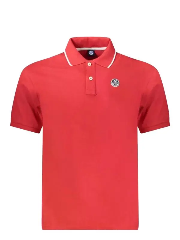 NORTH SAILS Logo-patch Tipped Polo Shirt - Red