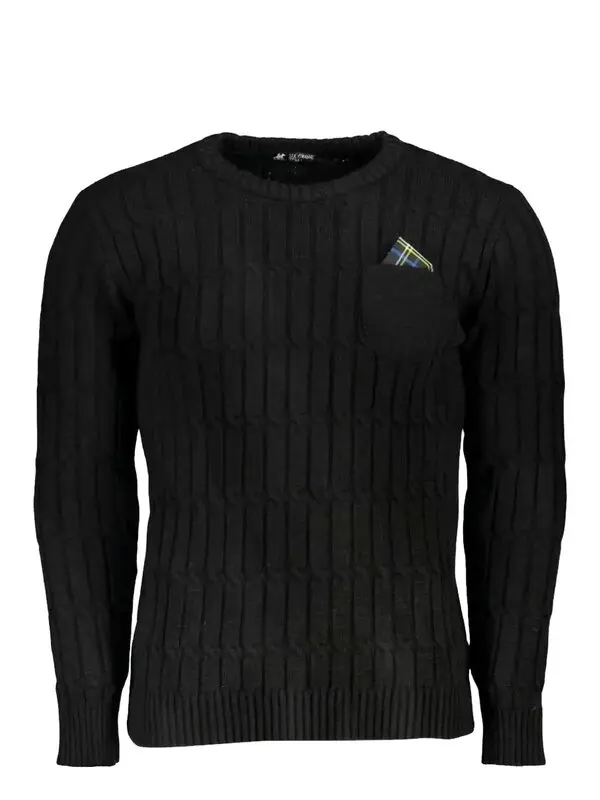 U.S. Grand Cable-knit Crew-neck Sweater - Black