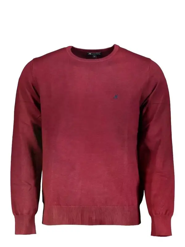 U.S. Grand Logo-embroidered Crew-neck Sweater - Red