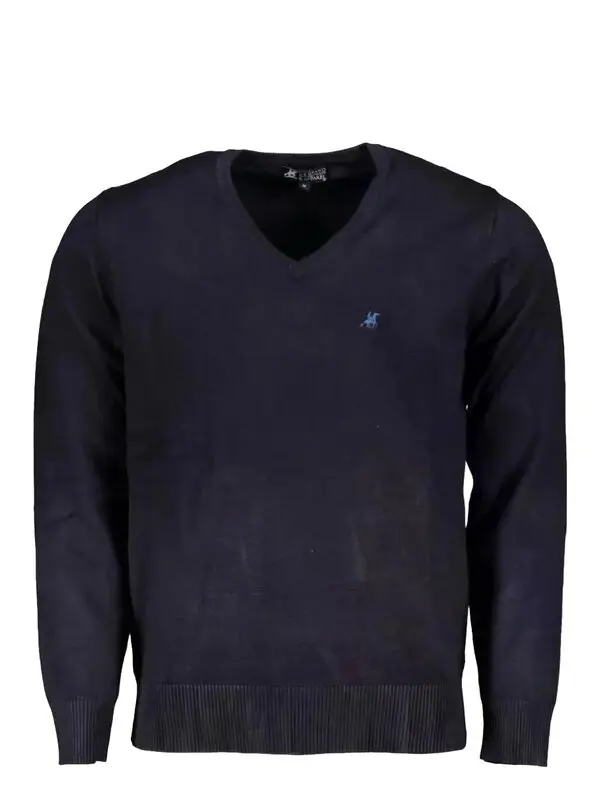 U.S. Grand V-neck Embroidered Sweater - Blue