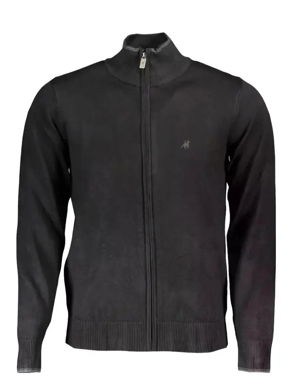 U.S. Grand Embroidered Zip-up Cardigan - Black