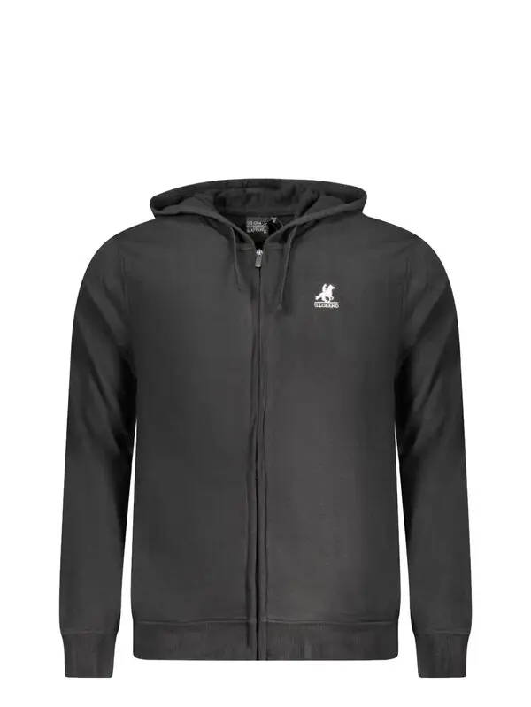 U.S. Grand Logo-print Zip-up Hoodie - Black