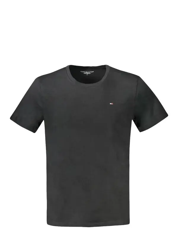 Tommy Hilfiger Logo-embroidered Cotton T-shirt - Black