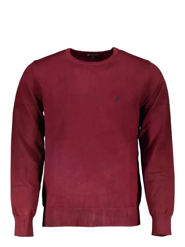 U.S. Grand Embroidered Logo Crew-neck Sweater - Red