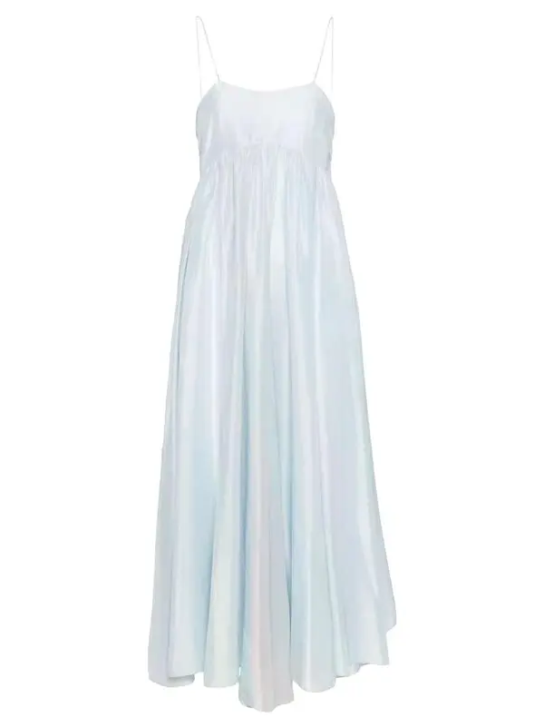 FORTE_FORTE Empire-line Silk Maxi Dress - Blue